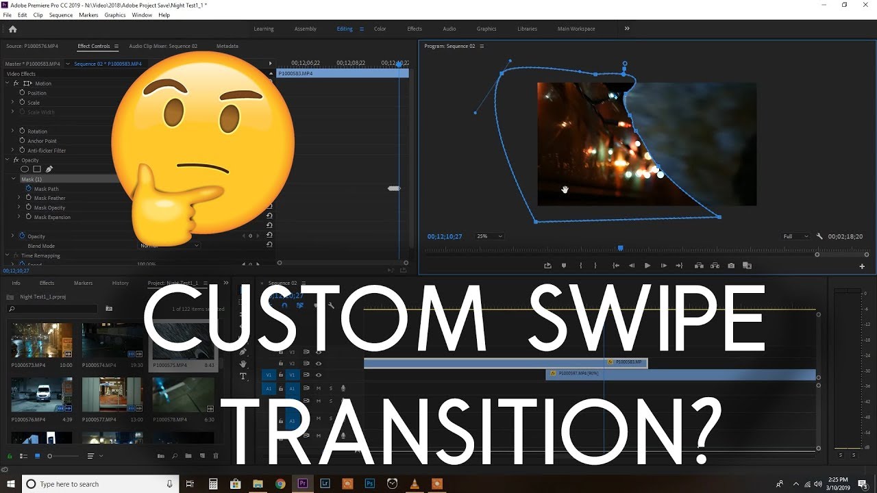 How To Create A Custom Swipe Transition In Premiere Pro - YouTube