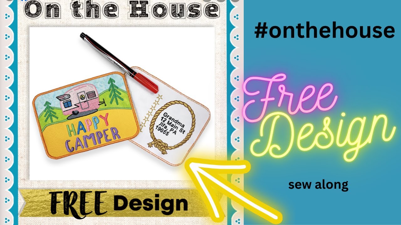 How to Make an ITH Camping Postcard with this cute Free Embroidery ...