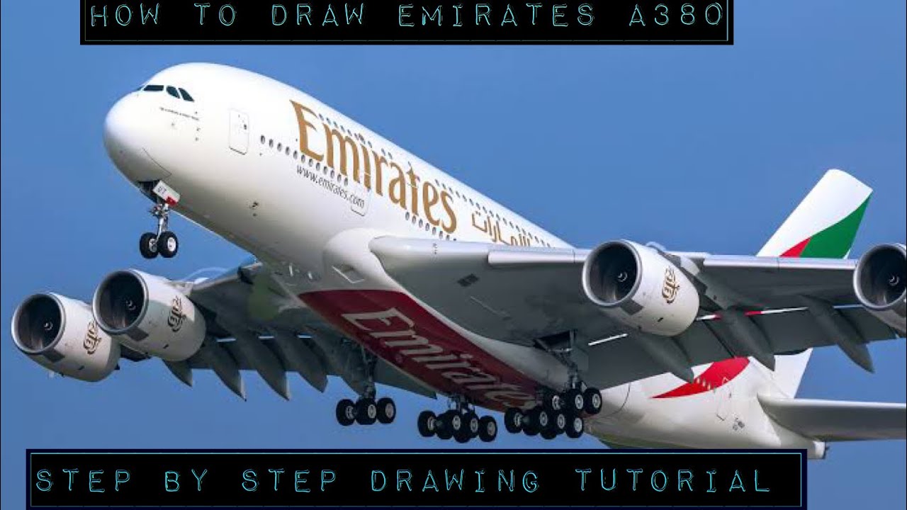How to draw emirates a380-800 - YouTube