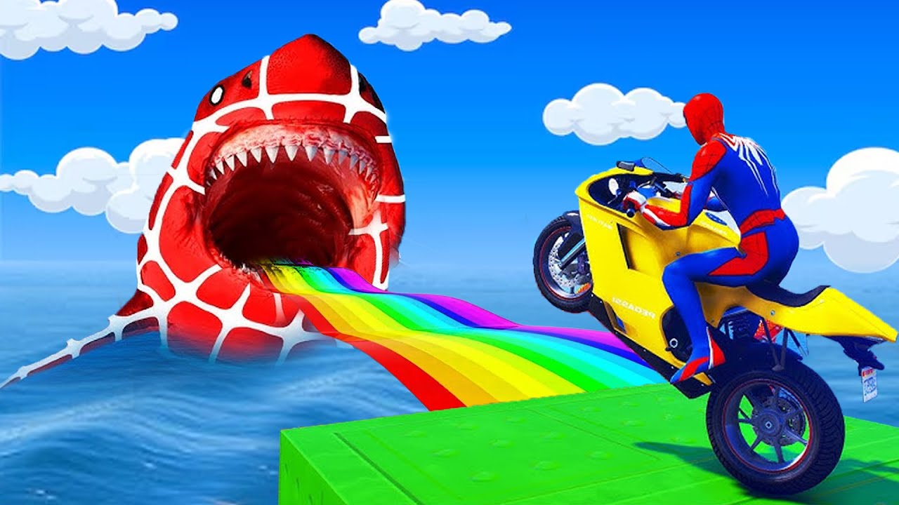 🏍️ تحدي السقوط الحر مع سوبرمان من أطول مبنى! RAINBOW SPIDER MAN! on ...