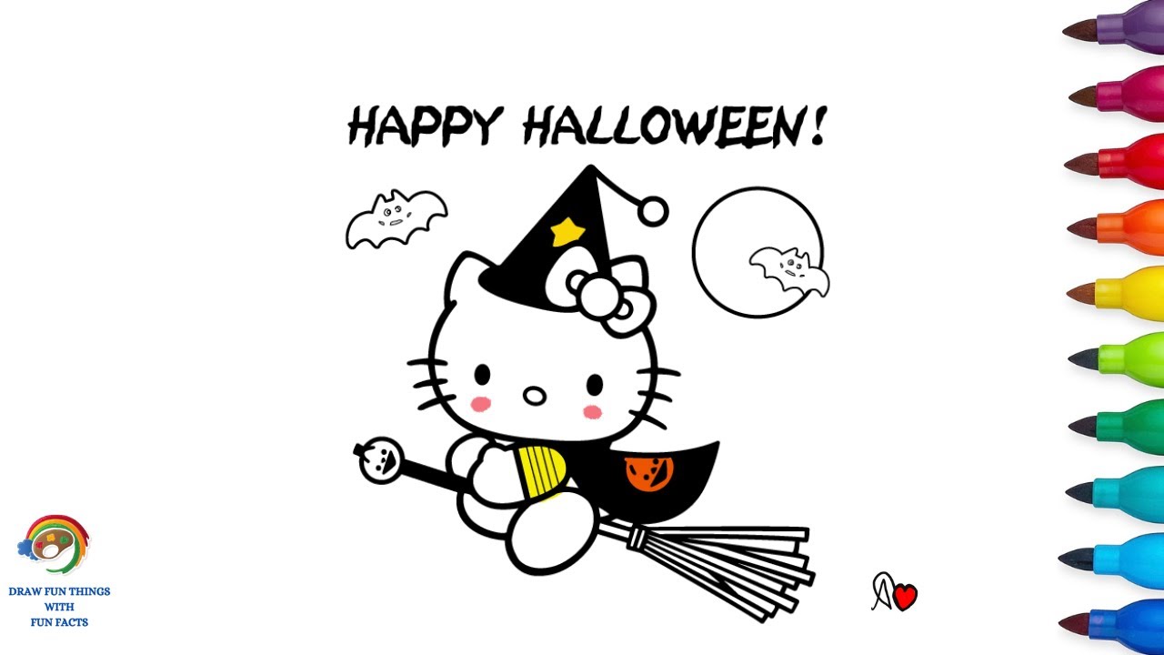 Hello Kitty Happy Halloween Coloring Pages