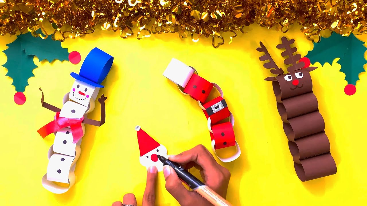 DIY Paper Christmas Figures / Paper Chain Figures ️ - YouTube