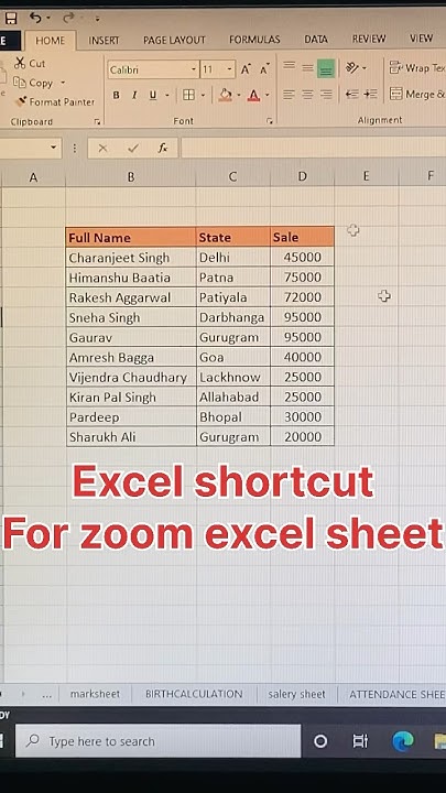 How to zoom excel sheet with shortcut #viral #shorts #excel #excelshortcuts - YouTube