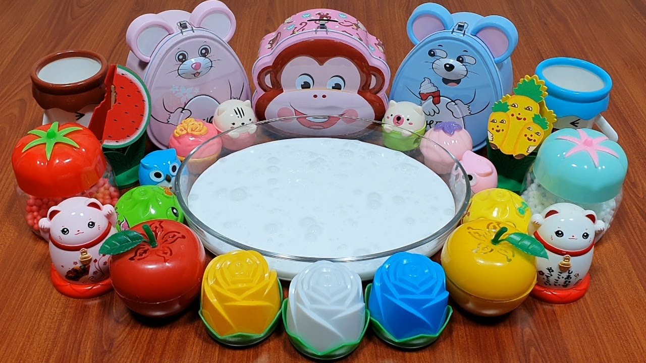 MIXING RANDOM THINGS INTO GLOSSY SLIME | SATISFYING SLIME VIDEOS | ALI ...