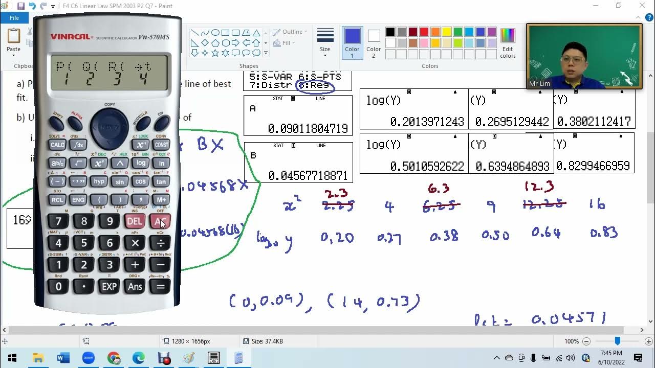 F4 C6 Linear Law 3 570MS 找line of best fit - YouTube
