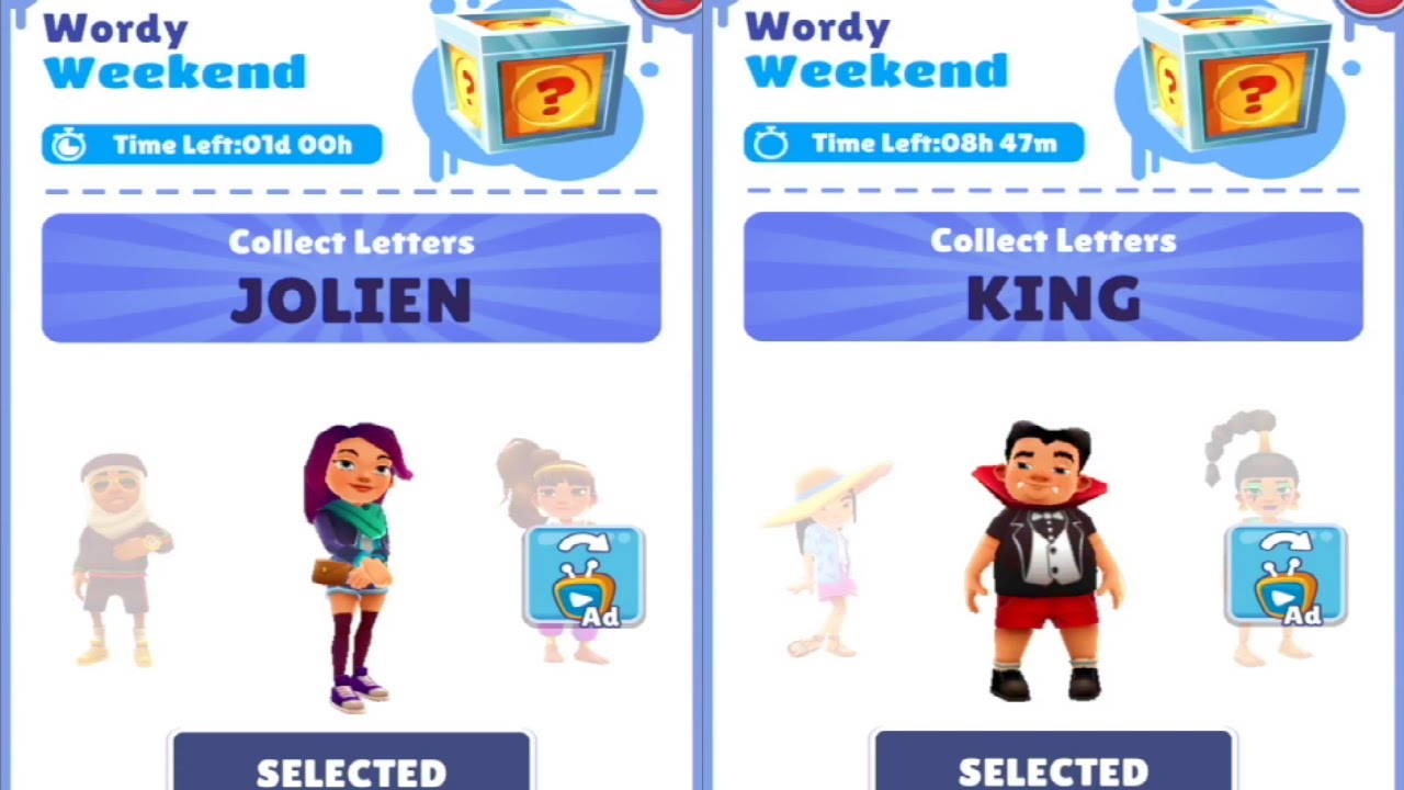 Subway Surfers: Miami JOLIEN VS KING Wordy Weekend Gameplay - YouTube