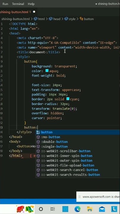 Button shining effect using HTML and CSS #shorts - YouTube