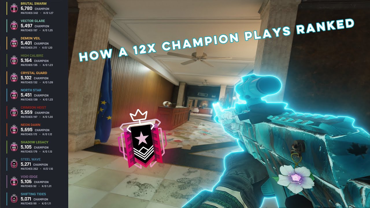 How A 12X CHAMPION PLAYS RANKED Ranked Highlights - Rainbow Six Siege ...