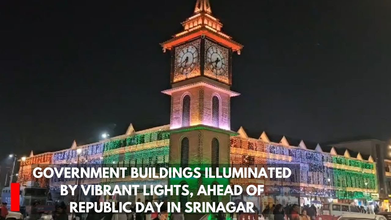 Government buildings illuminated by vibrant lights, ahead of Republic ...
