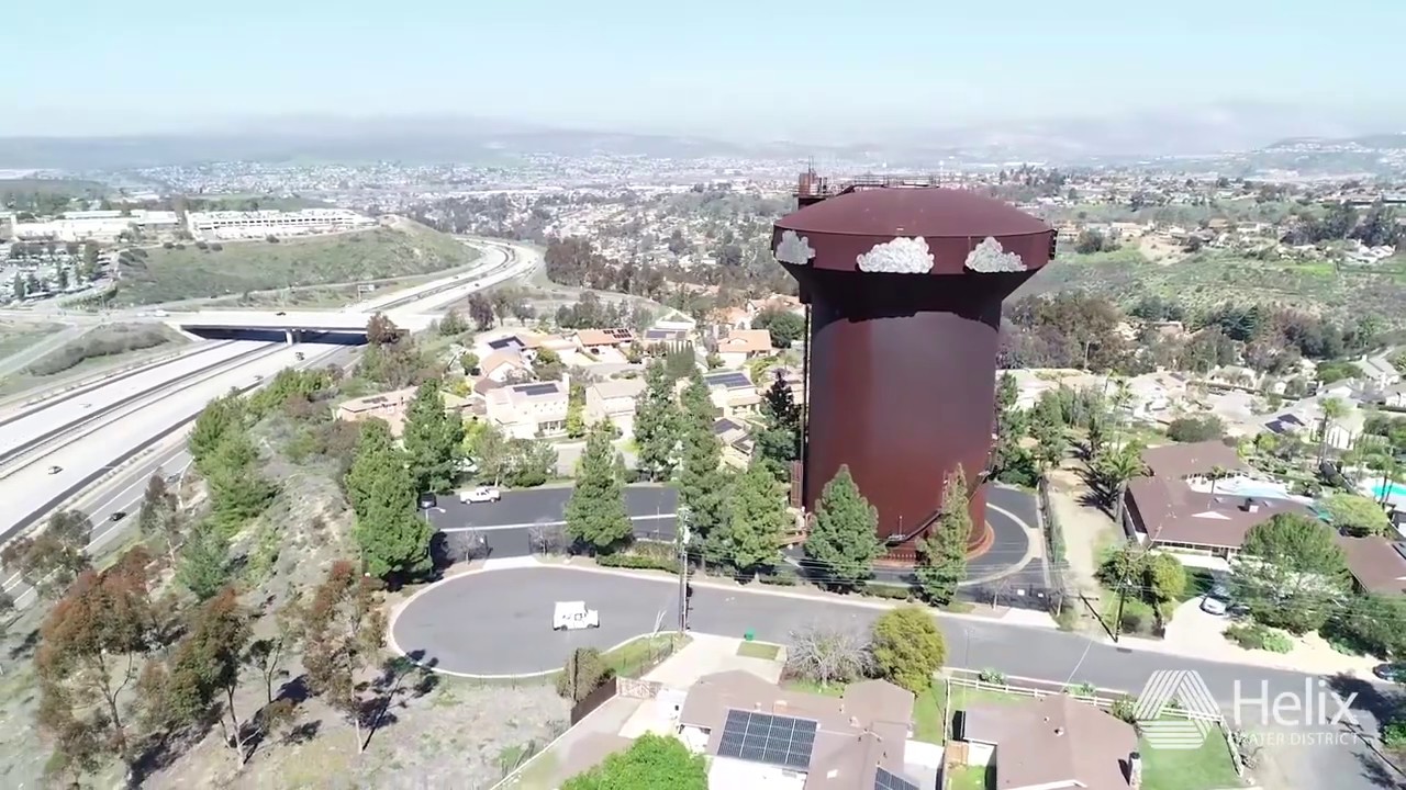 Drone Footage of Helix Water District's Combined Tank - YouTube