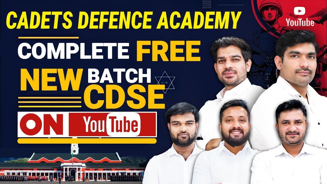 🎯 CDS New Batch 01/2026 | Complete Free Batch on YouTube | Cadets ...