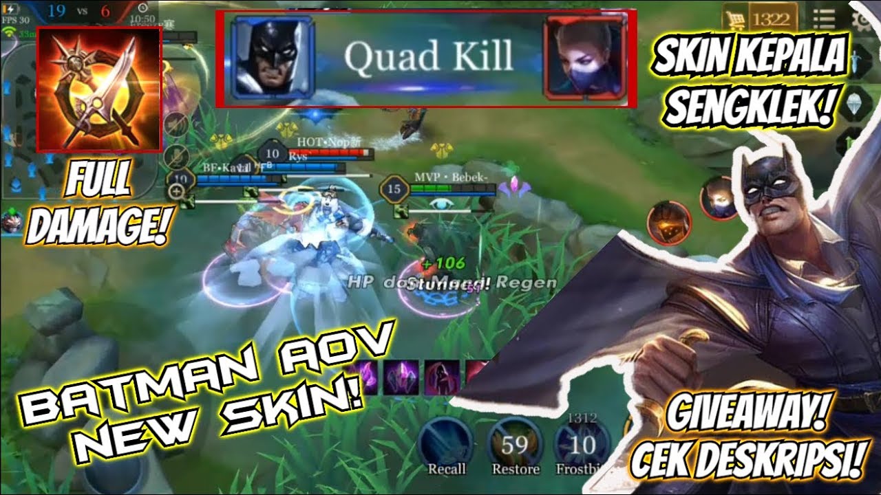 Batman Goodnight!? LEWAT! - Batman New Skin! Kepala nya sengklek! - AOV ...