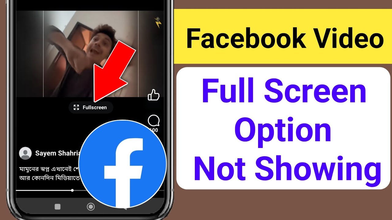 Facebook Video Full Screen Option Not Showing || Fix Full Screen Option ...