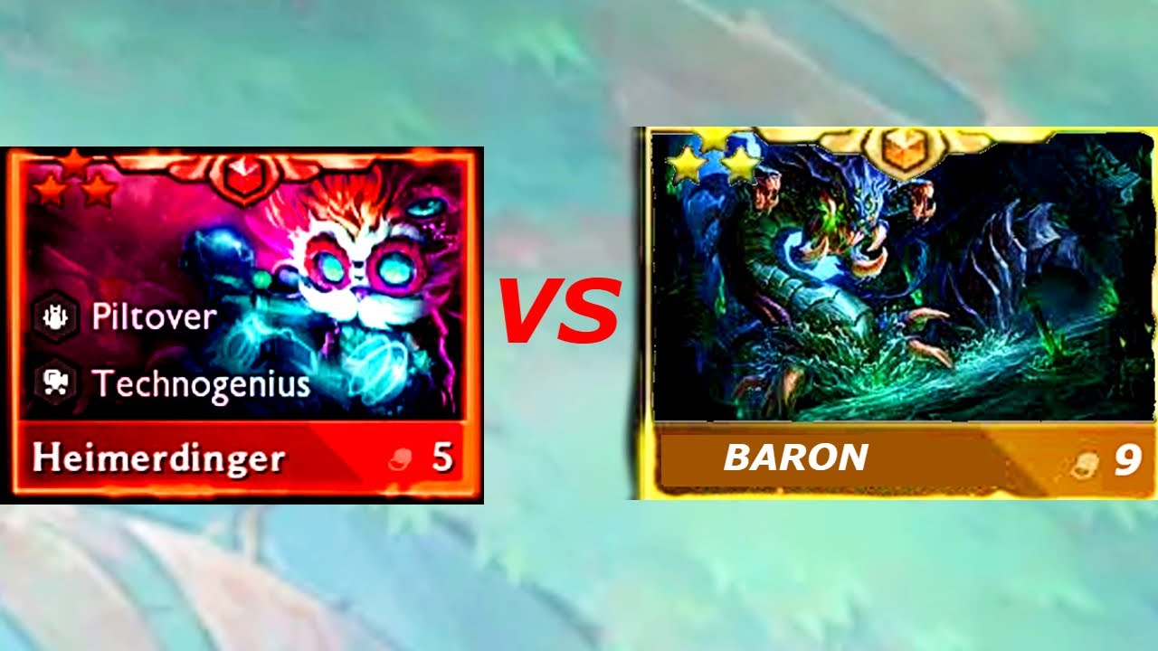HEIMERDINGER 3 Star ⭐⭐⭐ VS BARON ⭐⭐⭐ | TFT Set 9.5 - YouTube