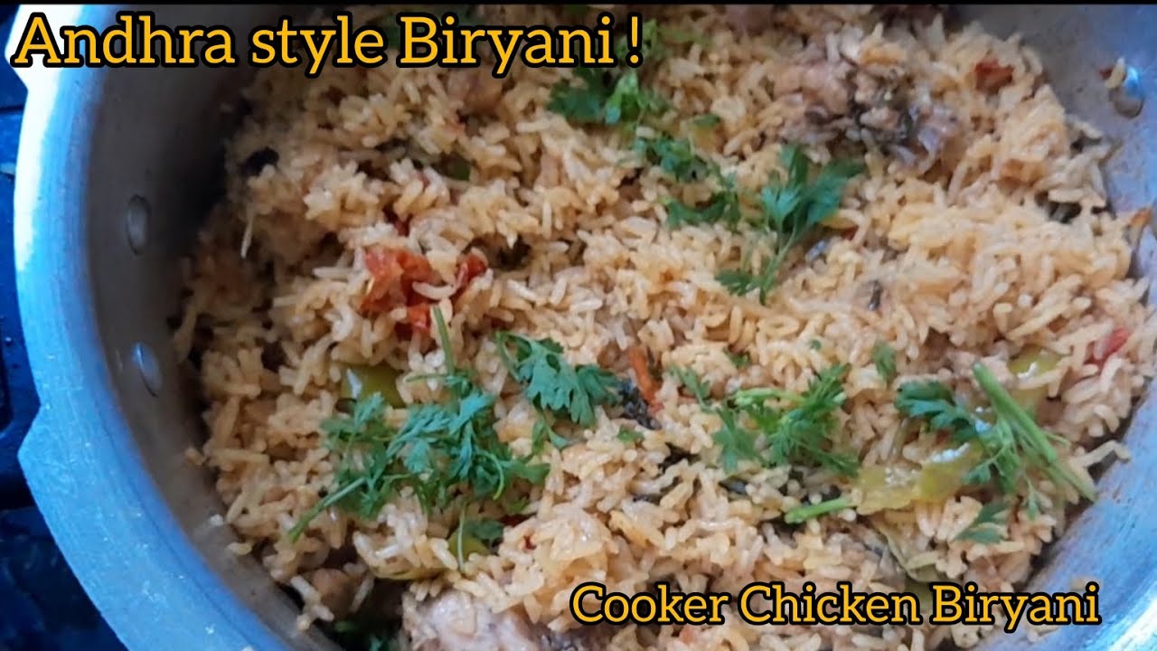 Andhra style Biryani recipe in Tamil/ Cooker Chicken Biryani recipe ...