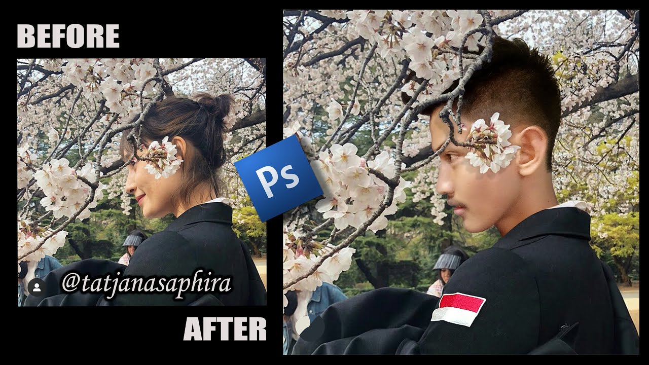 TUTORIAL EDITING FOTO DI PHOTOSHOP | BUNGA SAKURA - YouTube