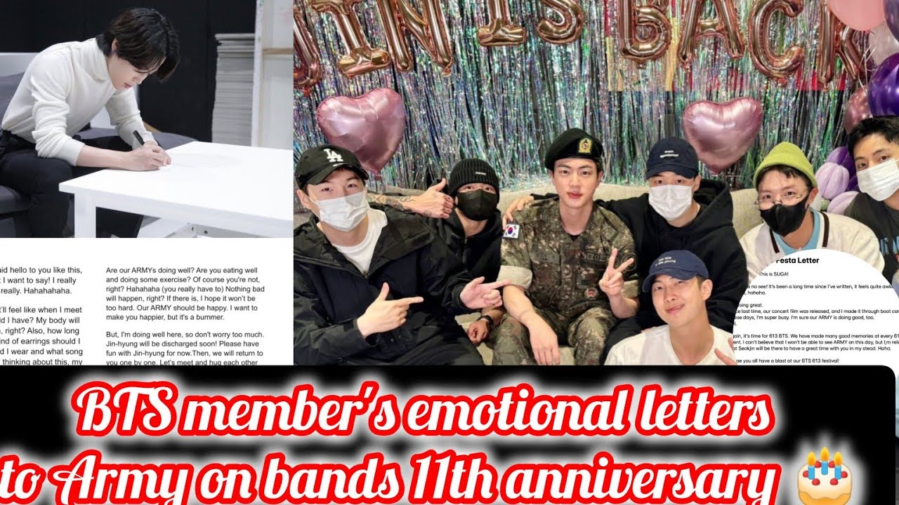 BTS member's emotional emotional letters to Army on bands 11th ...