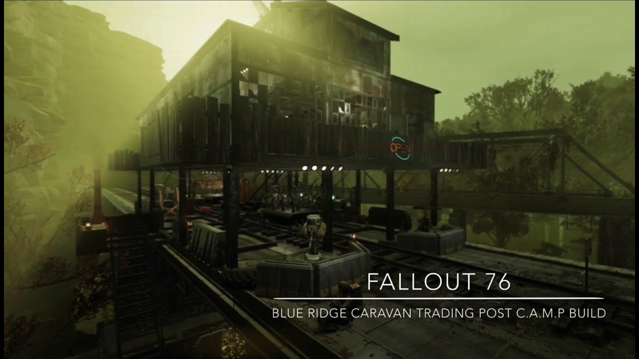 Fallout 76 Camp Build: Blue Ridge Caravan Trading Post - YouTube
