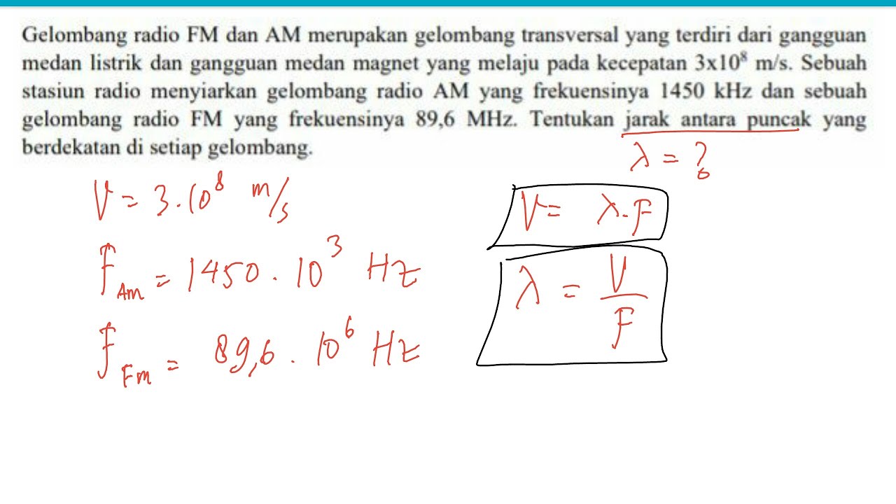 menghitung panjang gelombang radio AM dan FM - YouTube