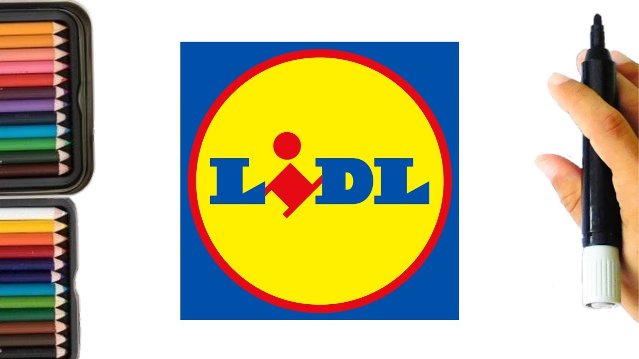Drawing LiDL logo step by step || Satisfying Videos || Colorful logos ...