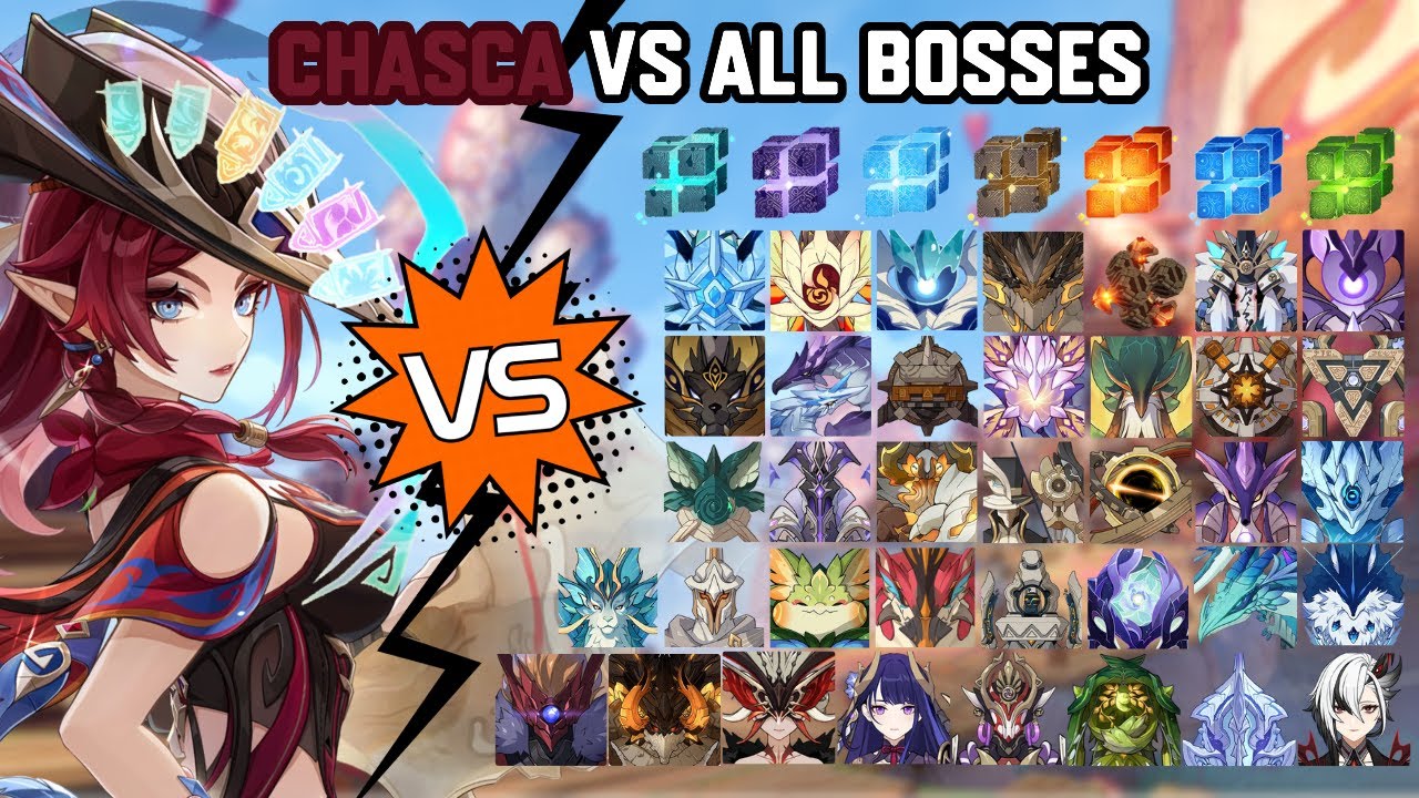 C0 Chasca vs All Bosses in v5.2 (WL 9) Without Food Buff | Genshin ...