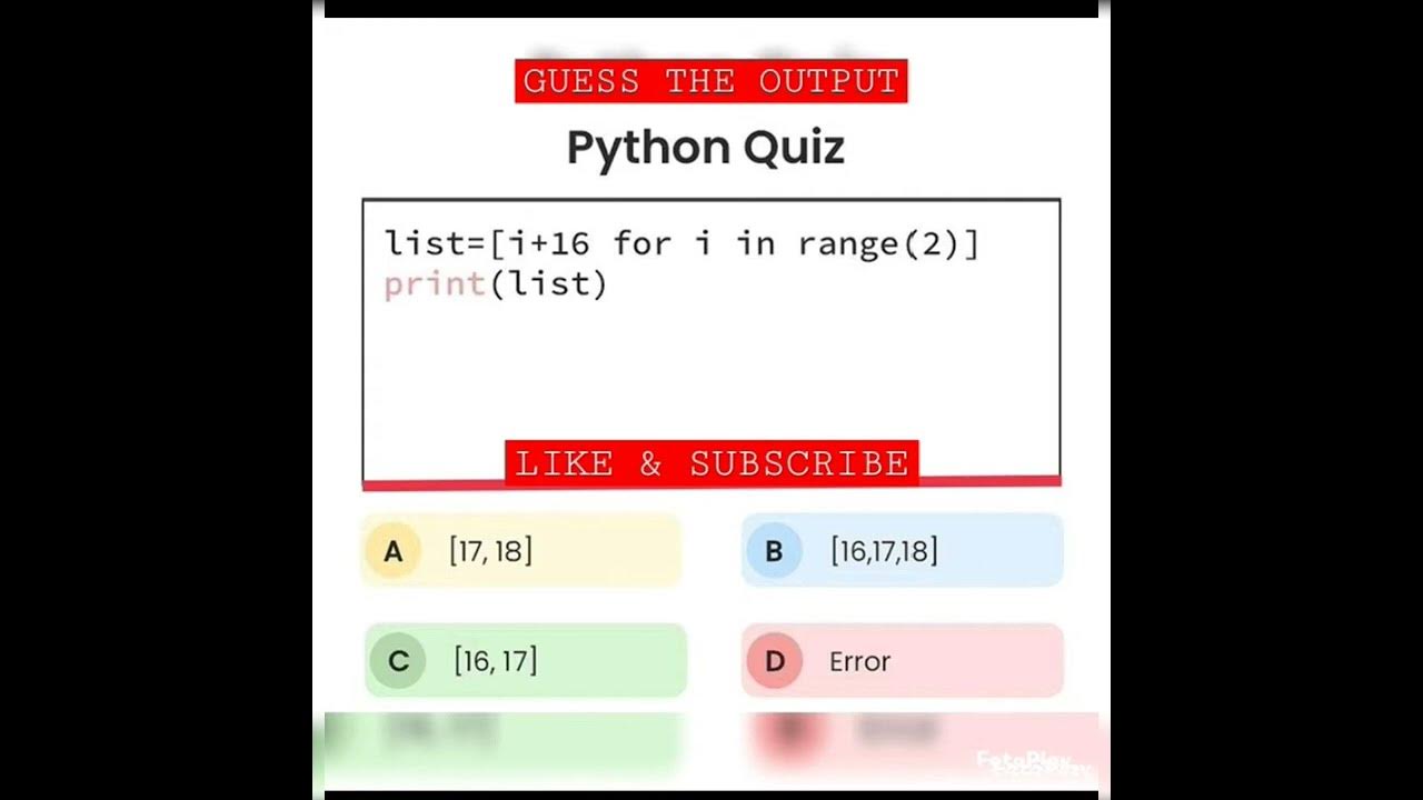 Python Quizzes đ Python Pythoncode Pythonprogramming Quiz
