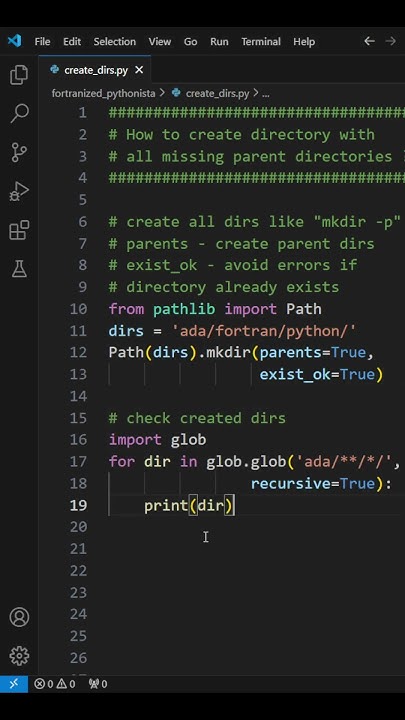 How to create directory with all missing parent directories #python - YouTube