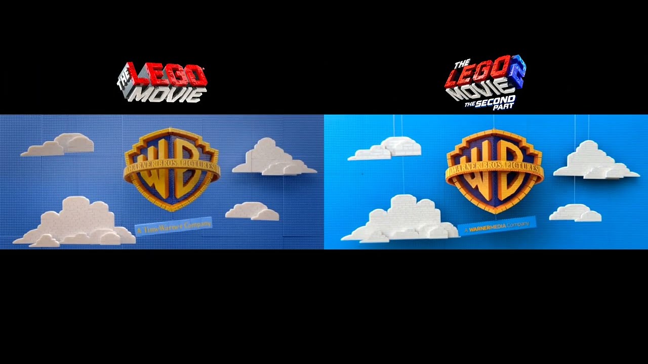 Comparison between the Lego Movie duology's opening logos - YouTube