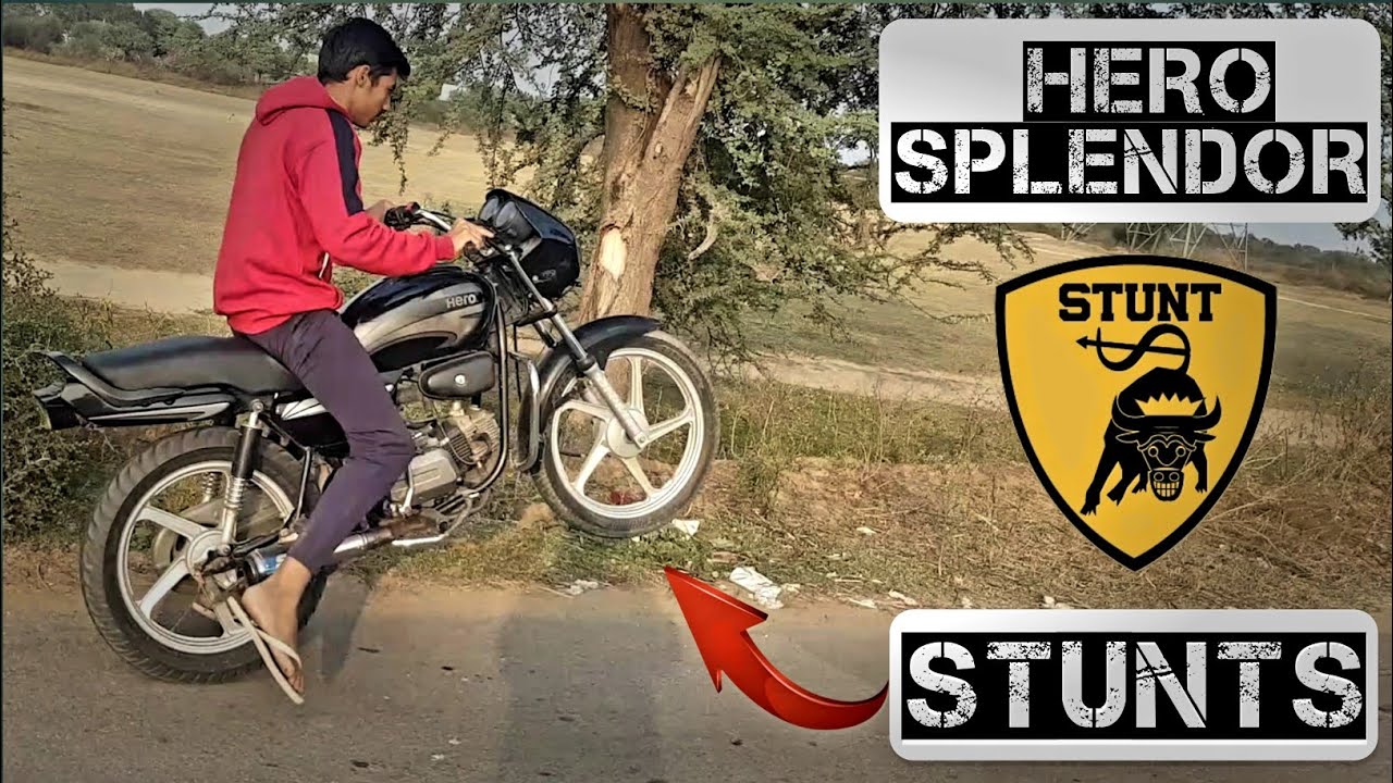 New video😯 hero splendor bike stunt : Wheelies, Offroading, Drifting ...