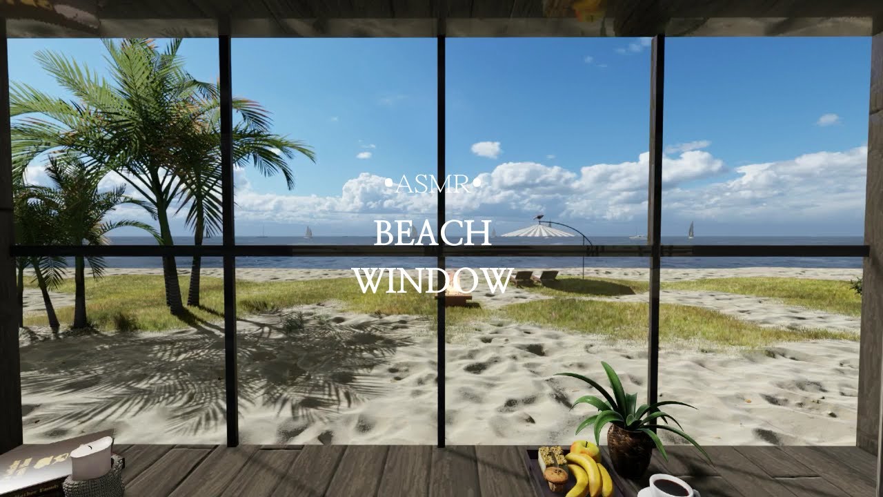 Fake window projector - 🌞Morning beach with the sound of waves ...