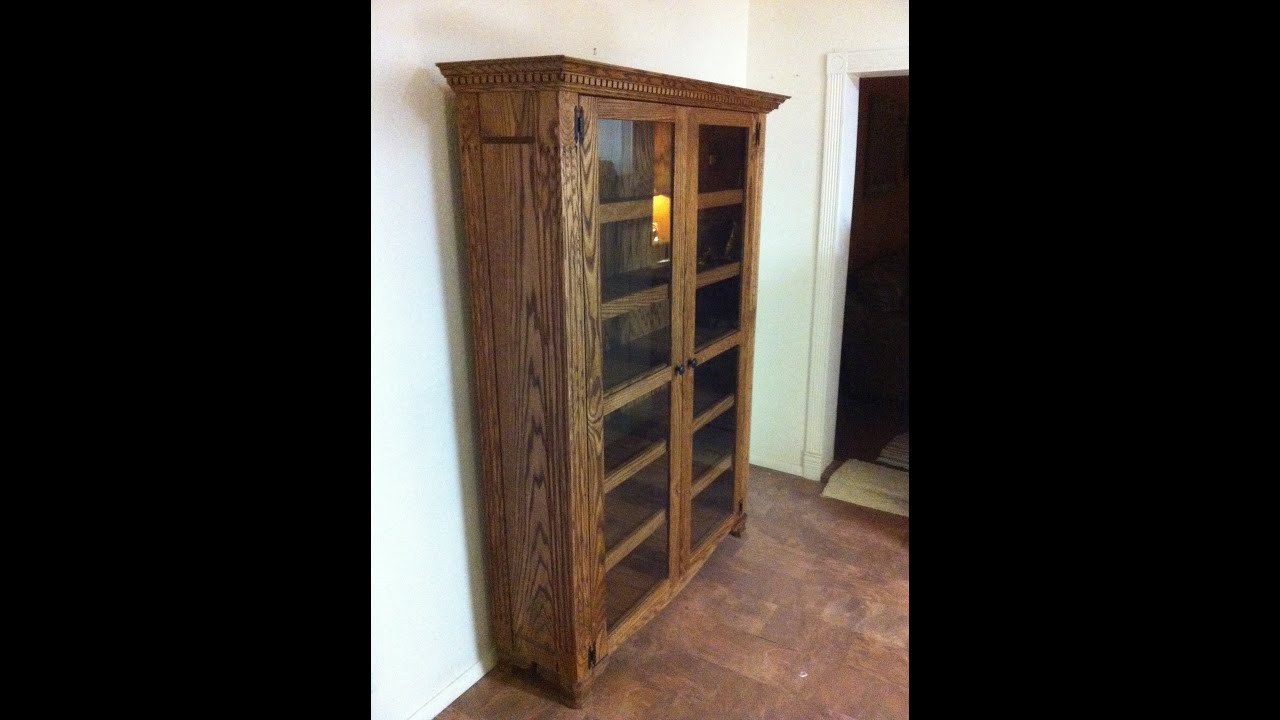 Solid Oak Display Case - YouTube
