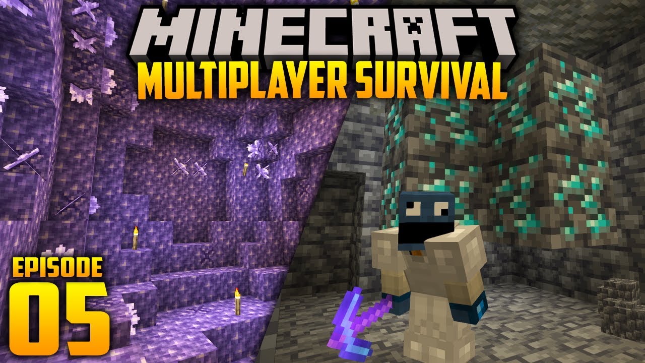 SURPRISE Amethyst Geode | Minecraft Multiplayer Survival - Episode 5 ...