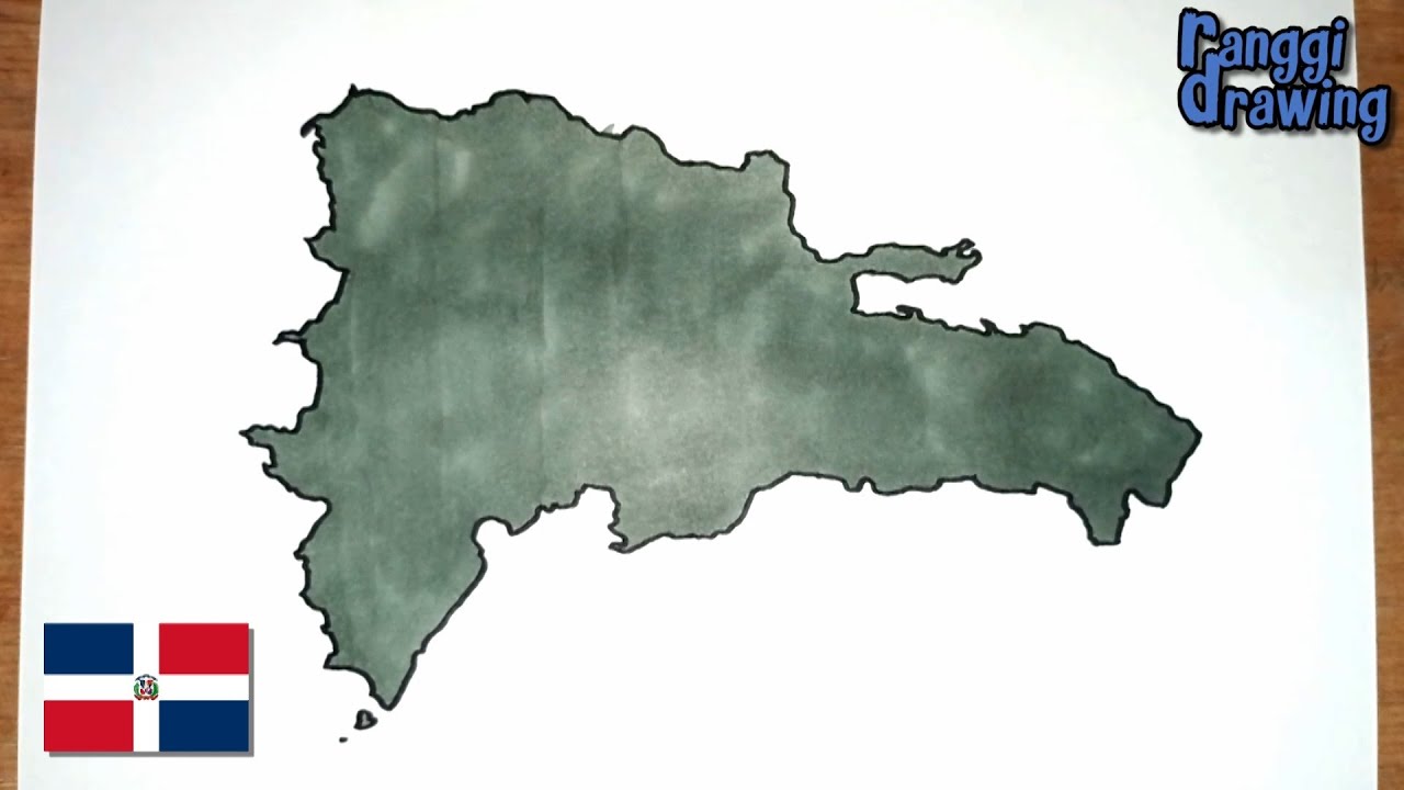 How to Draw Map of Dominican Republic - YouTube