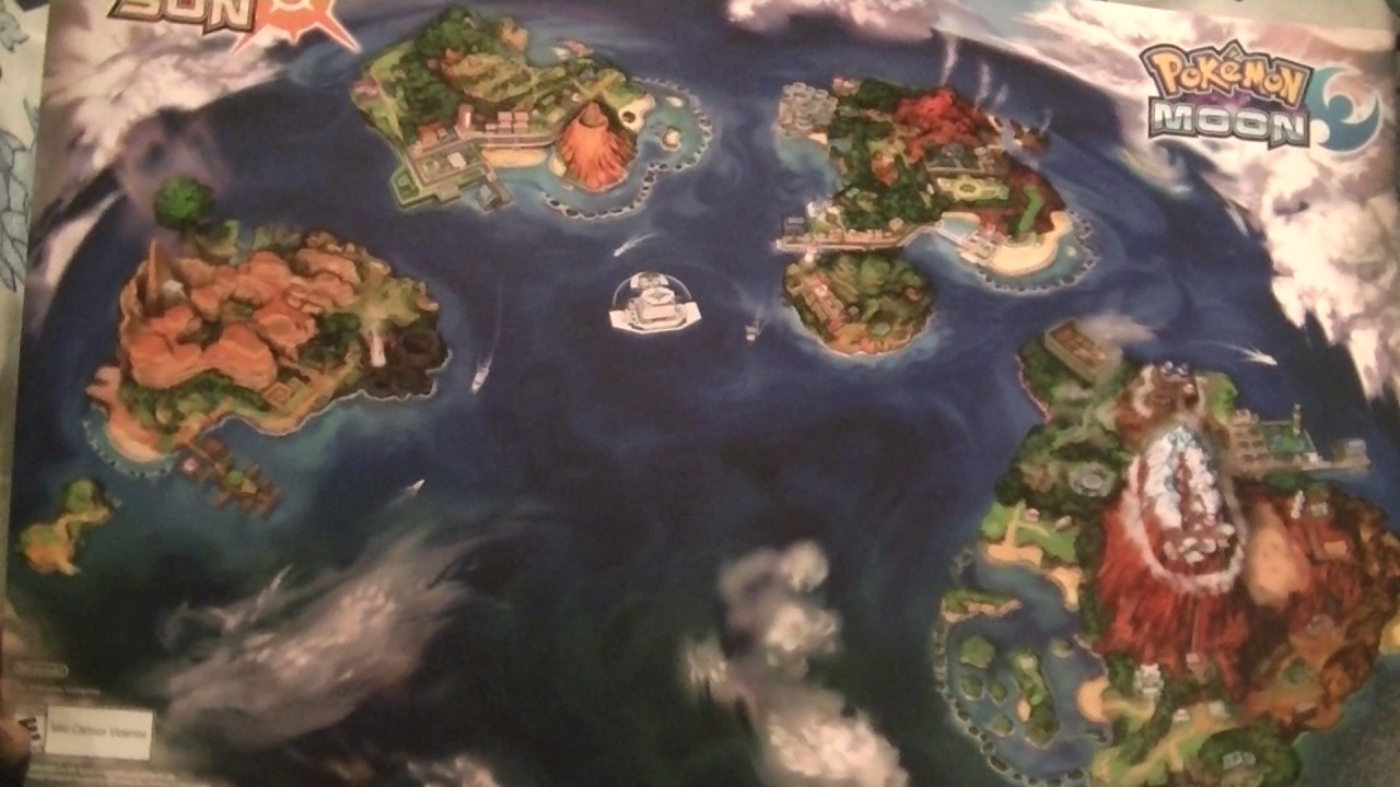 Pokemon Moon Unboxing w/ Alola Region Poster! - YouTube