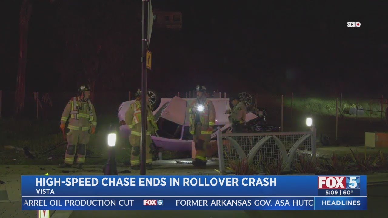 High-Speed Chase Ends In Roll-over Crash - YouTube