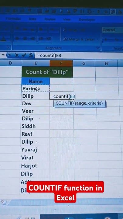 COUNTIF function in Excel... - YouTube