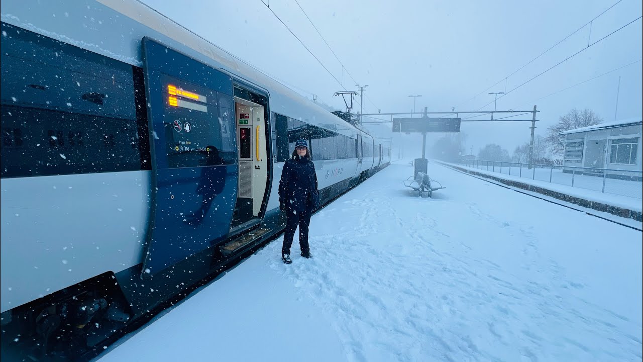 SJ Nord EMU Train arrives from Oslo, Dombas, Norway, 11/1/2024 - YouTube