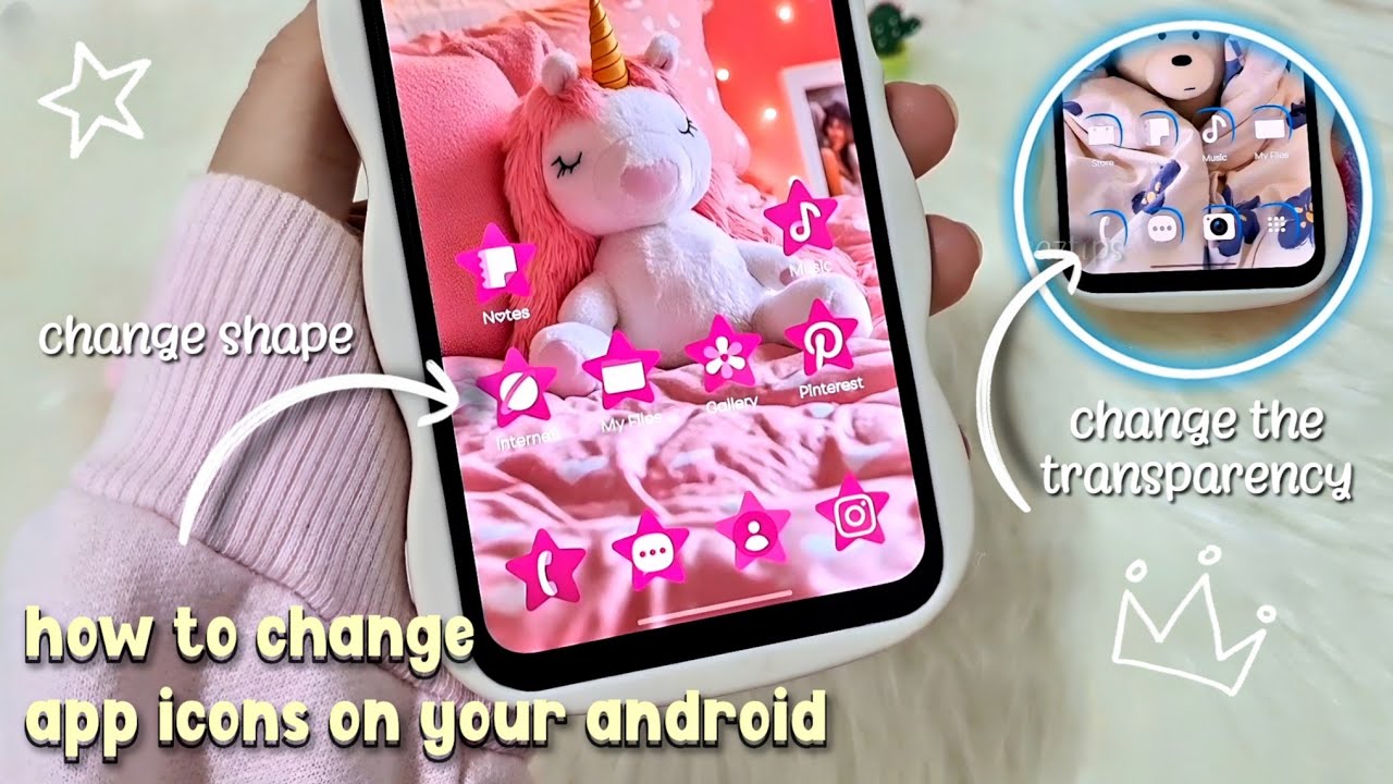 how to change app icons on your android samsung phone 🍒 aesthetic phone ...
