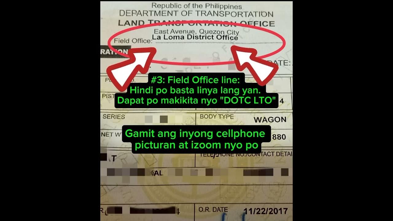 Paano ba malaman kung fake or Original ang C.R. ng sasakyan? - YouTube