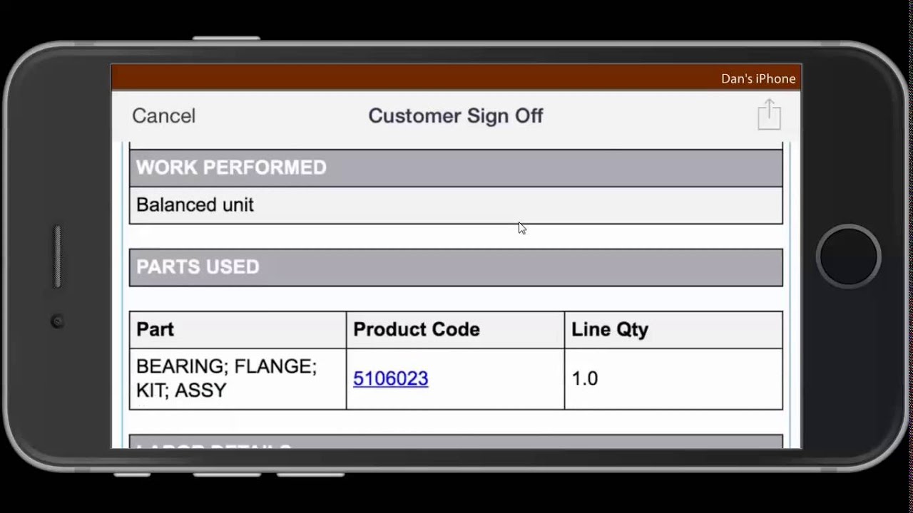 ServiceMax Work Order Completion Tutorial iPhone - YouTube