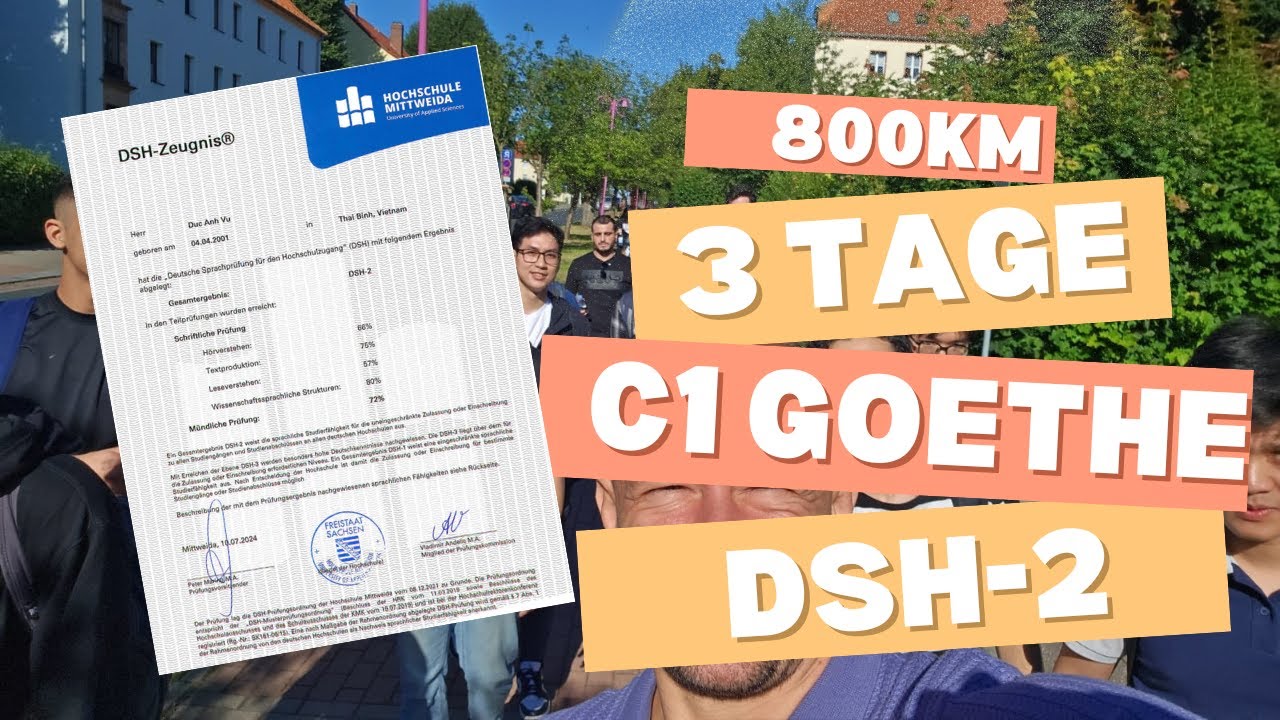 DUHOCDUC | Đạt DSH2 trong LẦN ĐẦU tham dự và hành trình 800 KM đi THI # ...