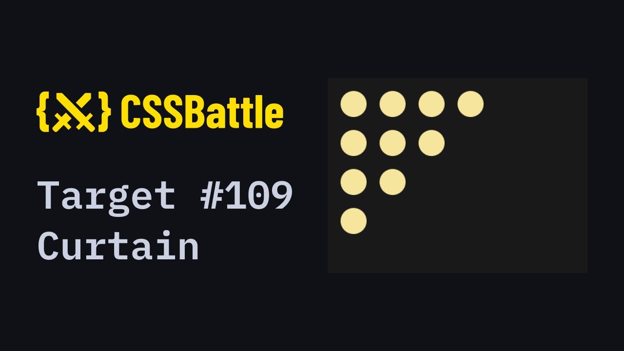 CSS Battle #109 - Curtain | 100% match solution - YouTube