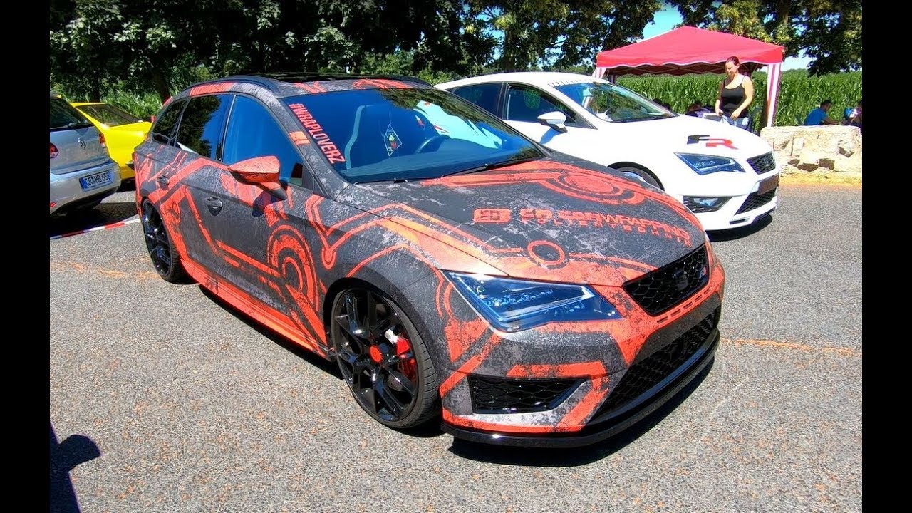 Seat Leon ST Cupra 280 lowered tuning show wrap car MB Design wheels ...