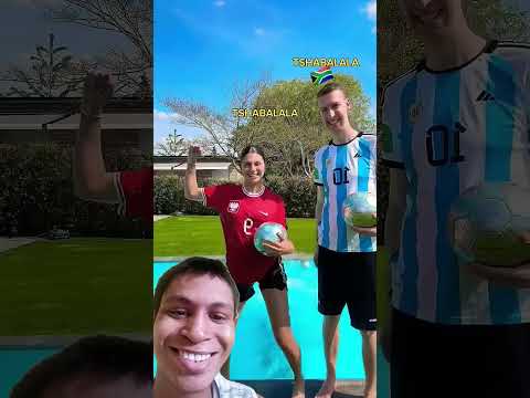 Girl and boy playing together in swimming pool😄#football #ronaldo #soccer #shorts