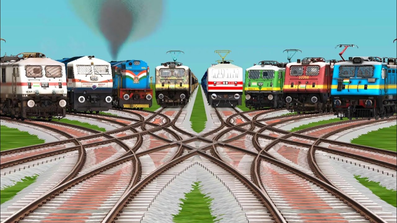 8 High Speed Trains Crossing By Amazing Railroad Tracks || train video ...
