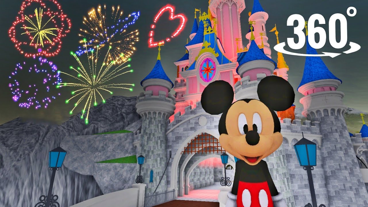 Fireworks VR 360 Disney World 3D Animation Castle Happy New Year NYE ...