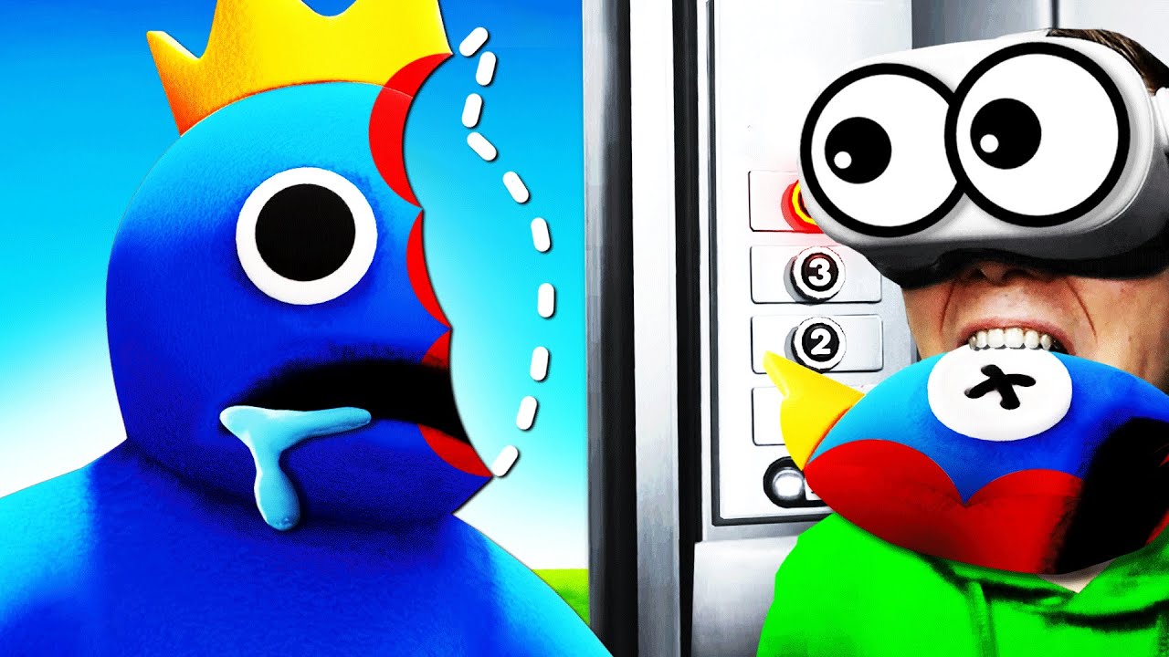 Eating RAINBOW FRIENDS In VR ELEVATOR - YouTube