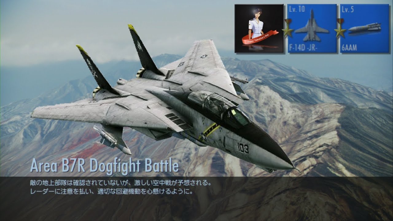 Ace Combat Infinity*F-14D-Jolly Rogers-Lv.10*6AAM-Lv.5*Area B7R ...
