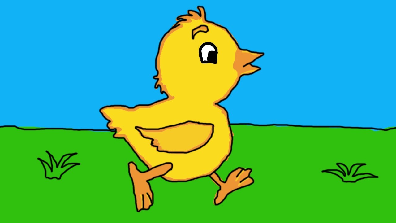 How To Draw A Baby Chicken (Cartoon For Kids) HD - YouTube