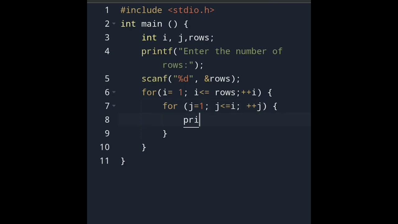 C Program to Print Pyramids and Patterns ⚡ #education #cprogramming #shorts - YouTube